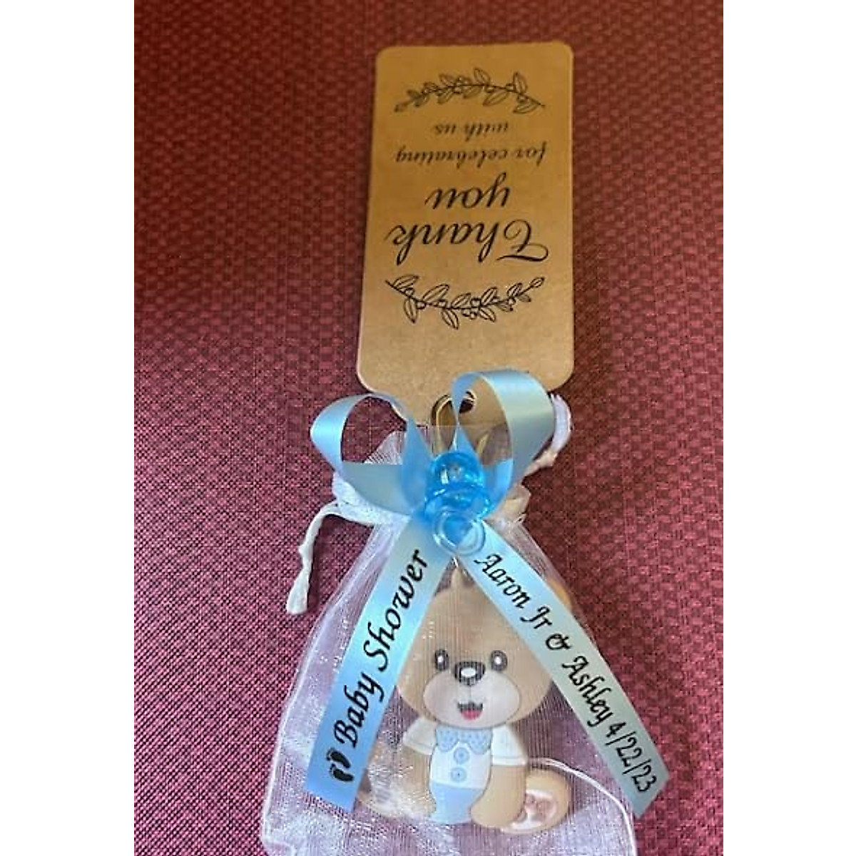 25 Personalized Baptism Christening Ribbons Party Favors or Baby Shower Sprinkle Bautizo Birthday Assembled Bows Custom Ribbon anos quinceaneras listones