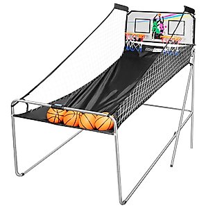 VIVOHOME Foldable Dual Shot Basketball Arcade Game Electronic for 2 Players with 8 Game Modes, 4 Balls and LED Scoring System Arcade Sounds Adults Indoor Outdoor