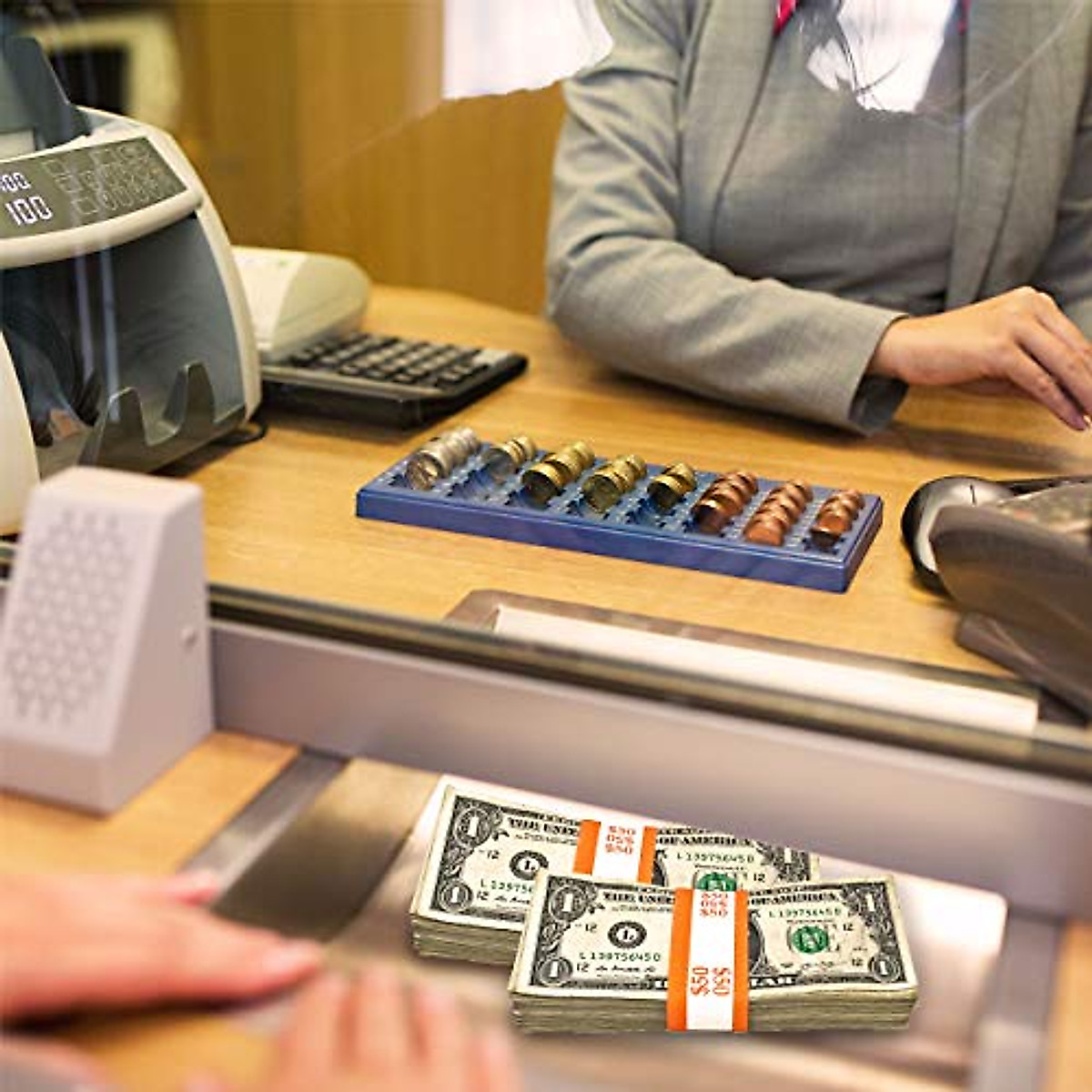 Money Bands Currency Sleeves Straps – Made in USA (Pack of 330 for $50) Self-Adhesive Money Wrappers for Bills Color Coded Wraps Meets ABA Standards, 7.5 x 1.25 inches – Counter Recyclable Kraft Paper