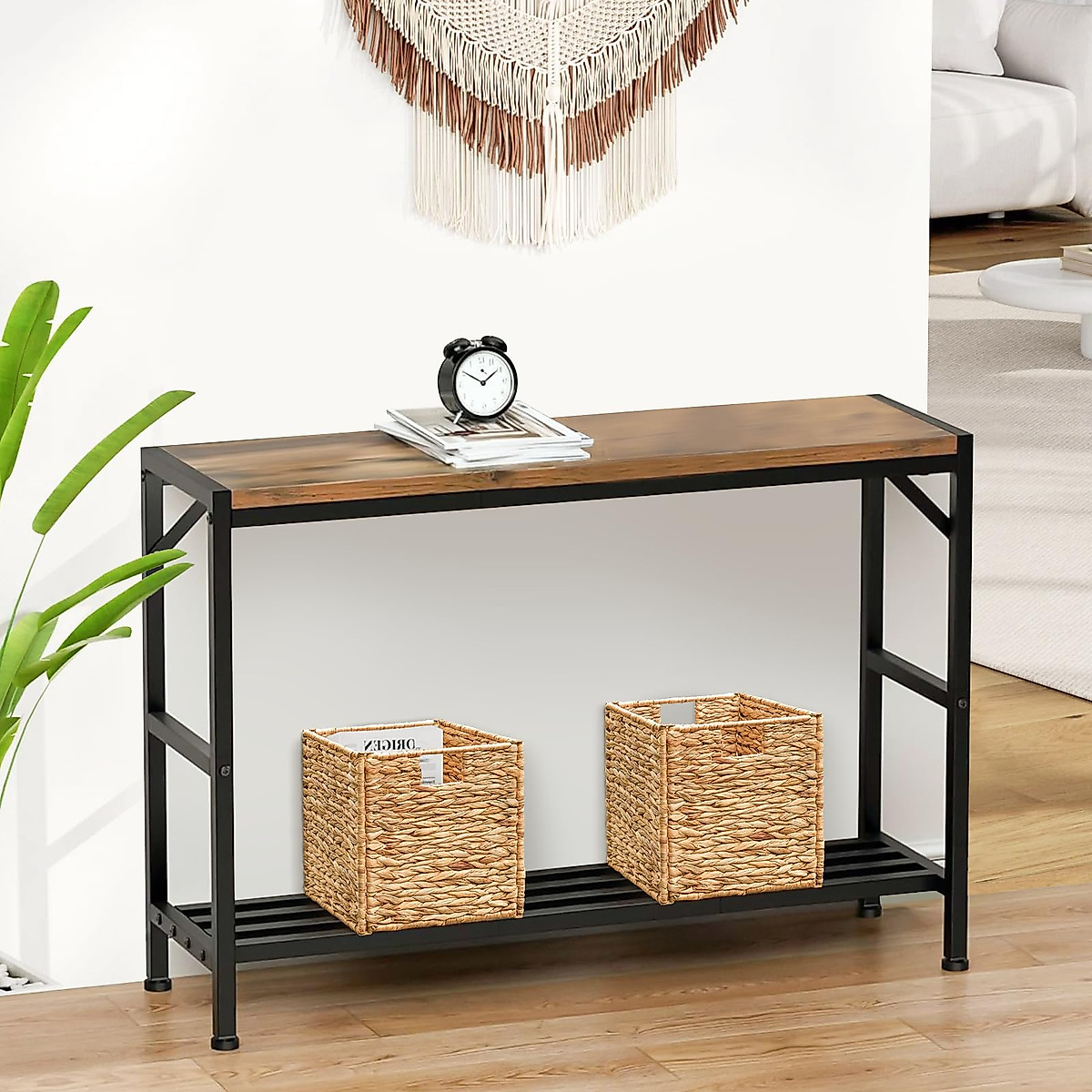 Storage Baskets Wicker Cube Baskets Foldable Handwoven Storage Baskets Bins with Handles Water Hyacinth Laundry Organizer Totes with Letter Boards and White Markers Set of 6 Pcs,12x12x12inch