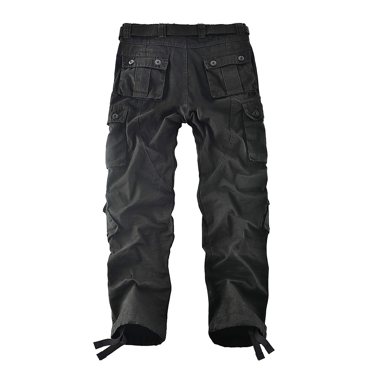 Leward Men's Wild Cotton Casual Military Army Cargo Camo Combat Work Cargo Hiking Pants with 8 Pocket (Black 1, 34)