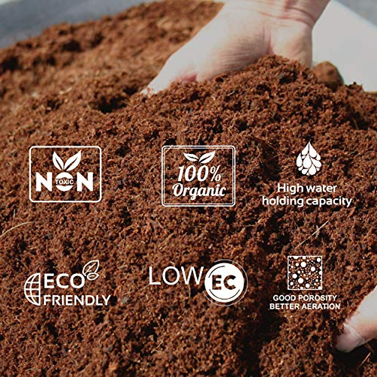 Coco Coir Brick Pack of 4 (1.4 LB/Brick) | Expands to 40L | Coco Coir Fibre Reptile Substrate | Garden Soil for Plants | 100% Organic Compressed Coconut Coir Bricks, Coconut Husk for Planting