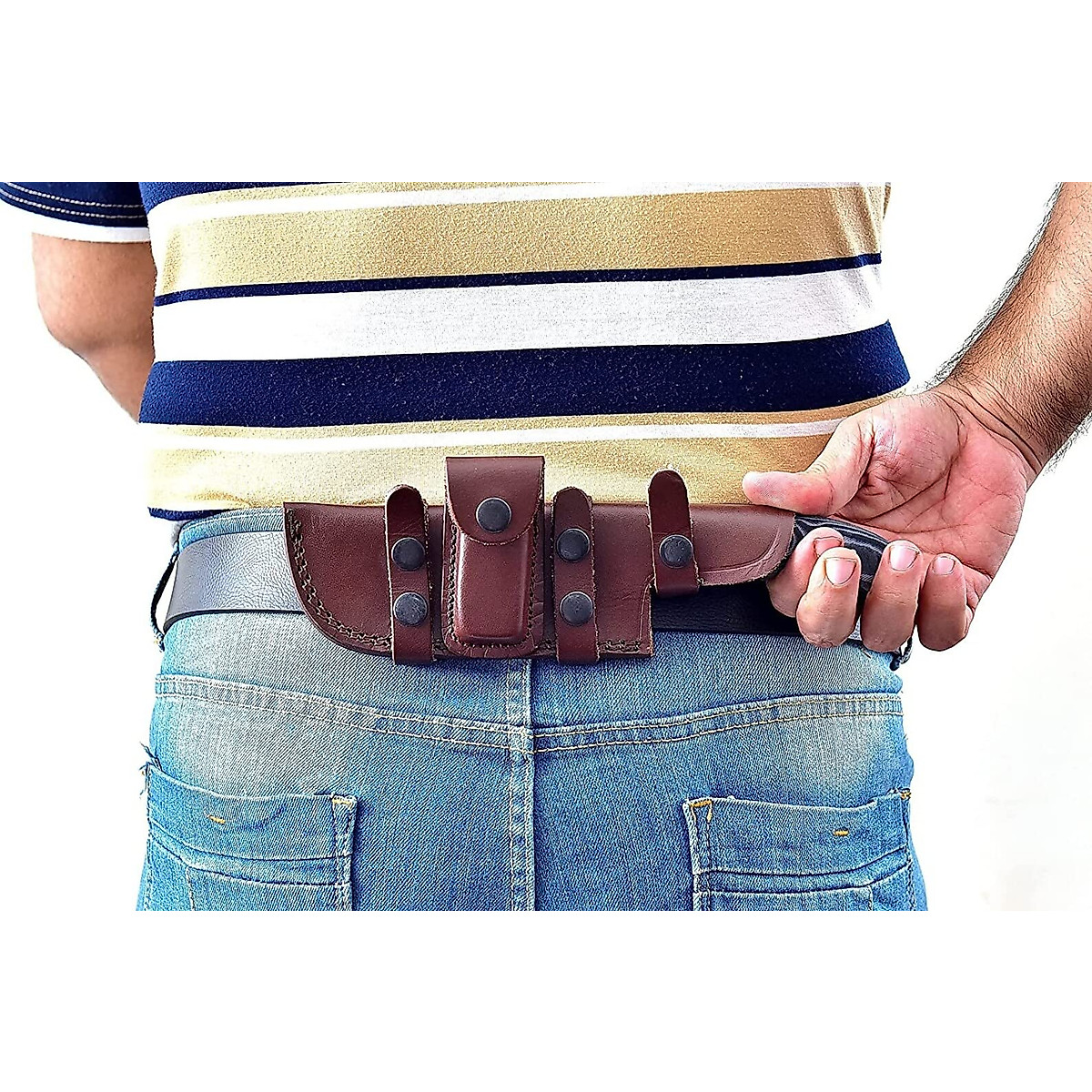 Poshland TR-1168 Custom Handmade Damascus Steel 10 Inches Tracker Knife - Perfect Grip Black Micarta Handle