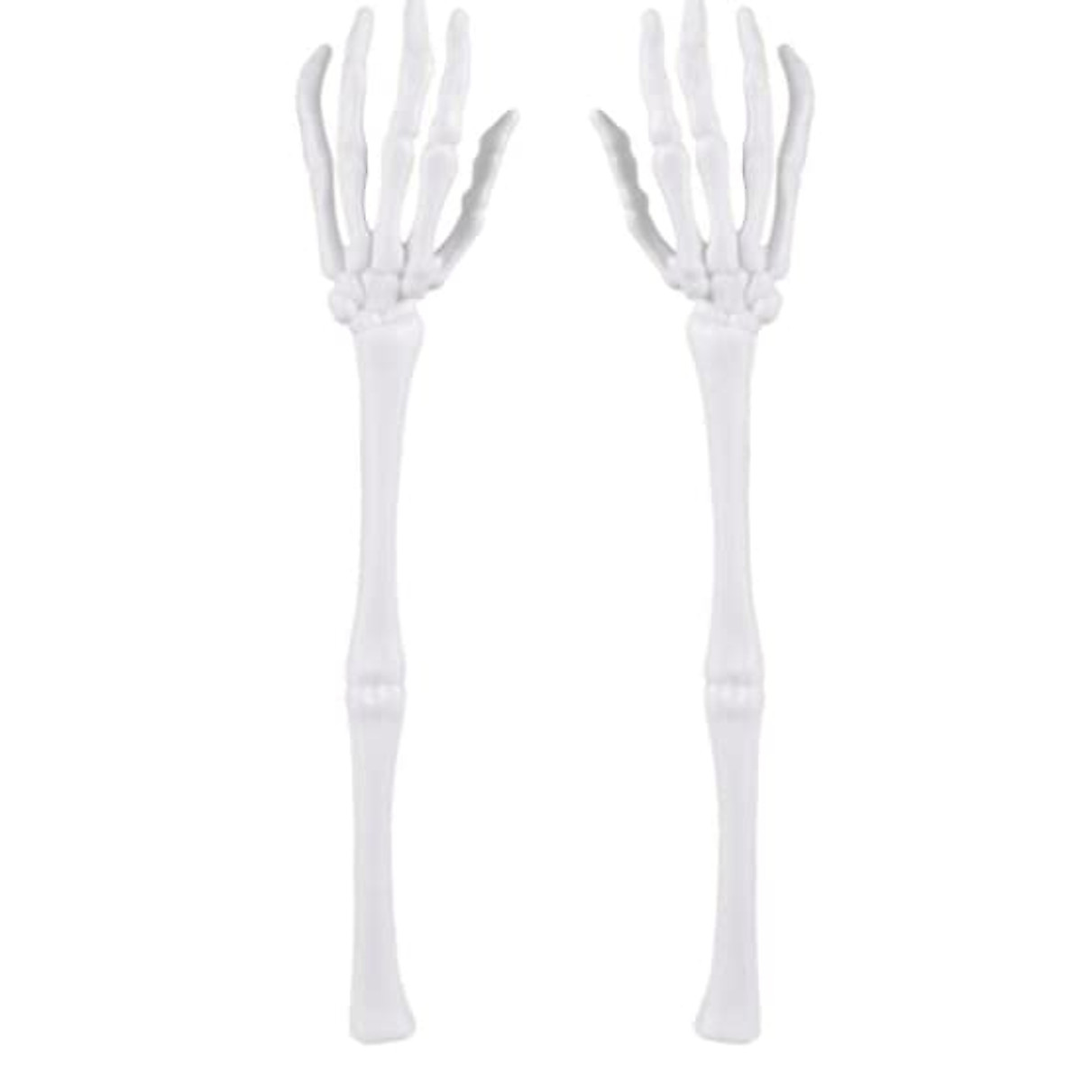 Halloween Fall Gothic Plastic White Skeleton Arm Hand Tongs (2) for Party Favors Classroom Office Home Kitchen Salad Servers