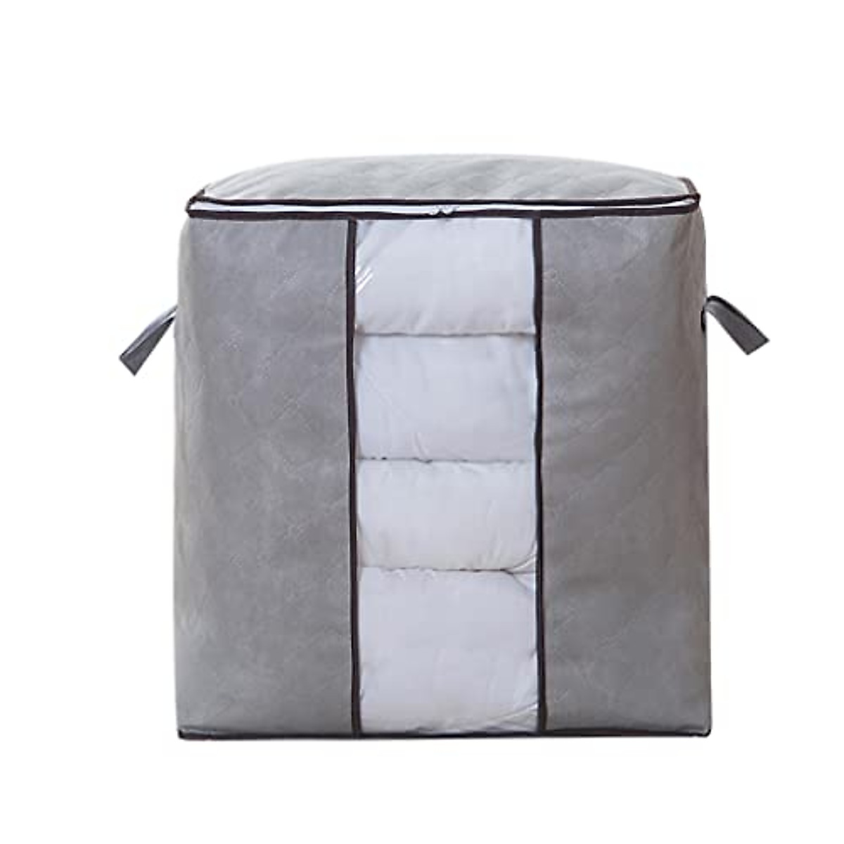 Home Quilt Storage Box Large Capacity Foldable Storage Box with Window, Under Bed Storage Containers, Foldable Closet Organizers, Comforters Blankets Bedding Clothes Storage Bins 18.8x11.8x19.7in