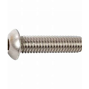 5/16"-24 x 1/2" Button Head Socket Cap Screw, Allen Socket Drive, 18-8 Stainless Steel, Full Thread - Quantity 10 - by Fastener Depot, LLC