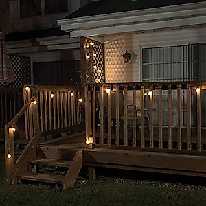 Beams S14 Bulb Solar LED Weatherproof Outdoor String Lights, 27 feet, Black