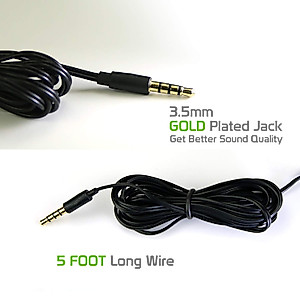 Cellet Over The Head Earpiece Headset with Microphone Compatible with Any 3.5mm Auxiliary Port Devices