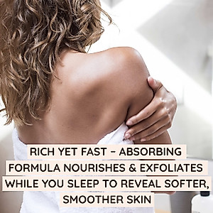 Aveeno Tone + Texture Renewing Body Night Cream With Prebiotic Oat, Gently Exfoliates & Moisturizes Sensitive Skin, Instantly Softens & Smooths & Intensely Nourishes, Fragrance-Free, 8 oz