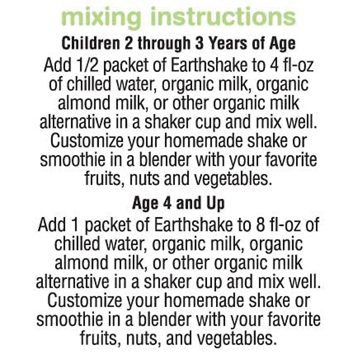 Earthshake Organic Kids Protein Nutritional Shake, Chocolate - Non GMO, Lactose Free, Soy Free, Gluten Free, Less than 1g of Sugar Per Serving, Amazing Taste | All Ages 2 & Up (Chocolate, 10 Count)