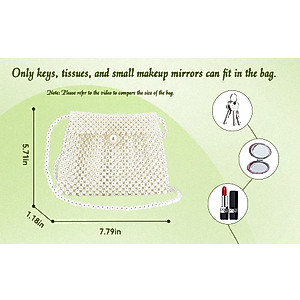 Women Shoulder Bag Pearl Purse Tote bag Handmade Tote Bag Weave Beaded Bag Clutch Evening Party Bag