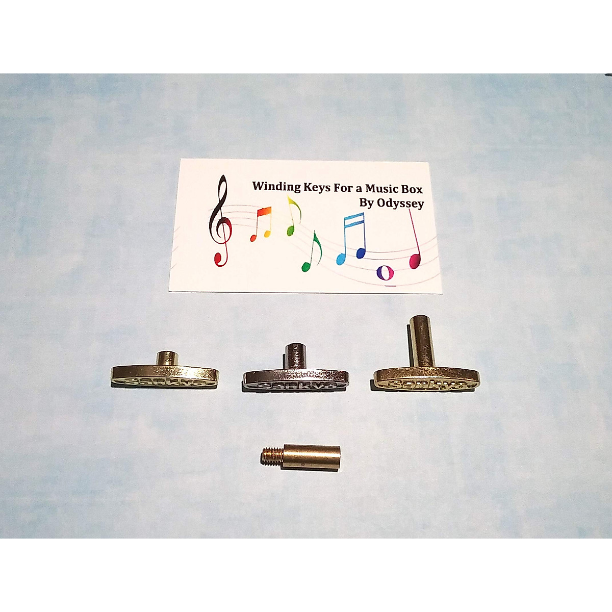 Odyssey Online Music Box Winding Key Set Short to Long - - Three Keys with 1/2 Inch Extender - - Gold and Silver - - 1/4, 1/2, 3/4 inch Plus Extension - - Best Choice - - Winder Winding Long Keys