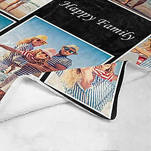 Customized Blankets with Personalized Picture Collage , Soft ,Using My Own Photos Custom Gifts for Christmas, Dad, Mom, Family, Friends, Couples, Dogs 40x30inch