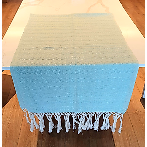 ALKIMIA INC Mexican Handmade Cotton Rebozo Shawl (Turquoise)
