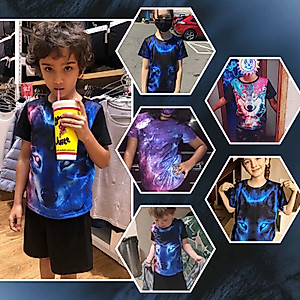 PATPAT Boys Shirt Short Sleeve Novetly 3D Graphic Print Wolf Cool Tee Top Size 10-11Years