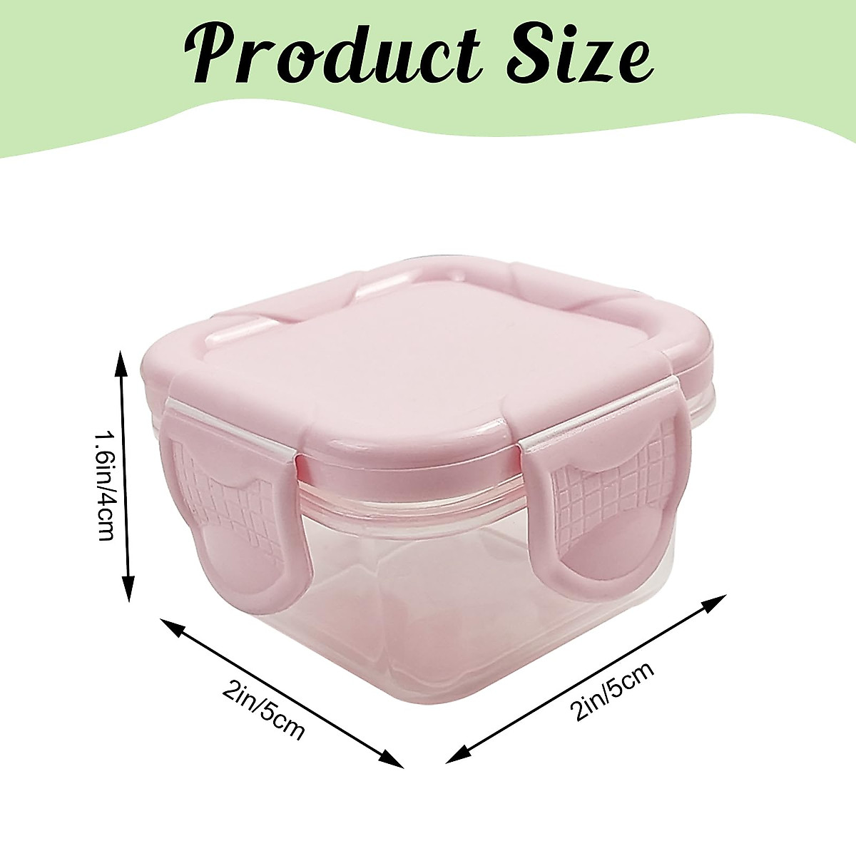 Wensdr 2oz Reusable Plastic Salad Dressing Container to go Set of 4,Small Sauce Cups with Sealing Lids Leak-proof Food Container for Lunch Box