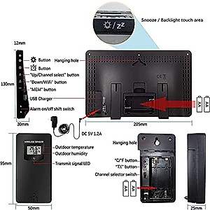 EYEARN Weather Station Wireless Indoor Outdoor Thermometer, Color Display Digital Weather Thermometer with Atomic Clock, Durable, Simple to use, Stable Performance
