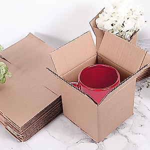 COSBAY 25 Pack Shipping Boxes 4x4x4 Inches,Small Shipping Boxes,Small Corrugated Cardboard Boxes,Cube Kraft Mailing Box,Kraft Corrugated Small Cardboard Boxes for Mailing Packing Small Business,Brown