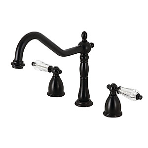 Kingston Brass KB1790WLLLS Wilshire Widespread Kitchen Faucet, Matte Black