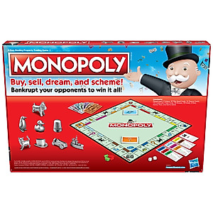 Monopoly Game, Family Board Games for 2 to 6 Players, Board Games for Kids Ages 8 and Up, includes 8 Tokens (Token Vote Edition)