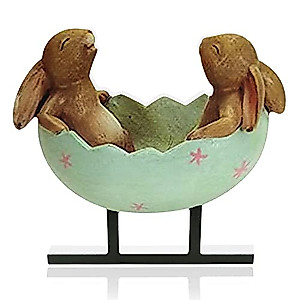 Easter Bunny Wooden Table Centerpiece Decorations Egg Hunt Decorations Easter Cradle Spring Easter Decoration Vintage Rustic Country Table Centerpiece Signs for Easter Home Holiday Table Décor