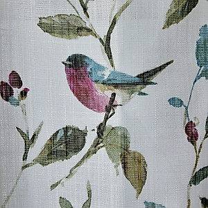 SKL Home by Saturday Knight Ltd. Aviary Curtain Tier Pair, 54 Inches x 36 Inches, Pastels