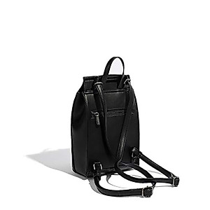 Pixie Mood Women's Soft Vegan Leather Multipurpose Mini Backpack with Adjustable Straps (Black)