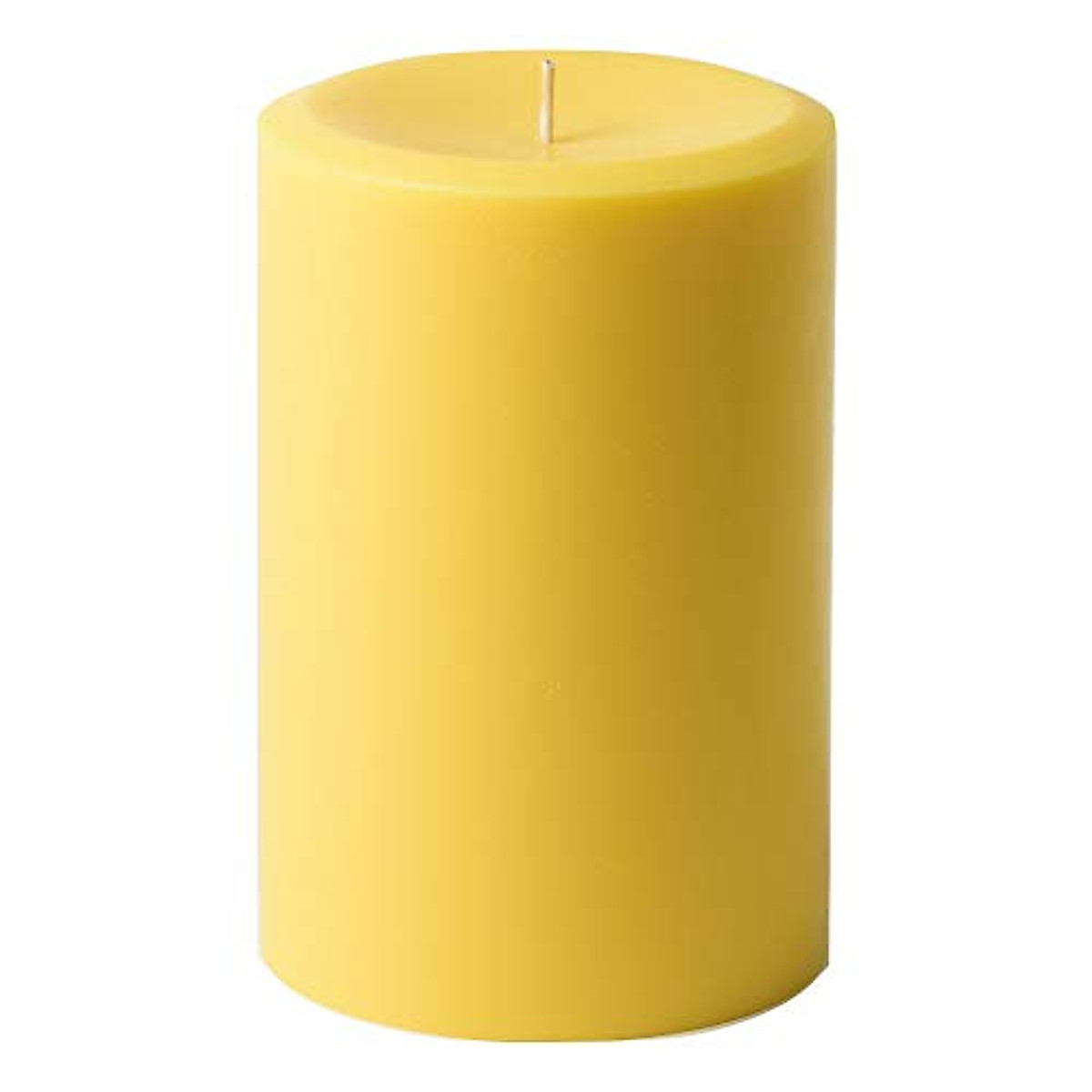 Mister Candle - 4" x 6" Yellow Citronella Scented Pillar Candle - Hand Made with Solid Color - Indoor & Outdoor Use