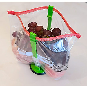 8 Pack Baggy Rack, Adjustable Plastic Freezer Bag Holder Stand, Zip Lock Bag Kitchen Gadget for Meal Planning