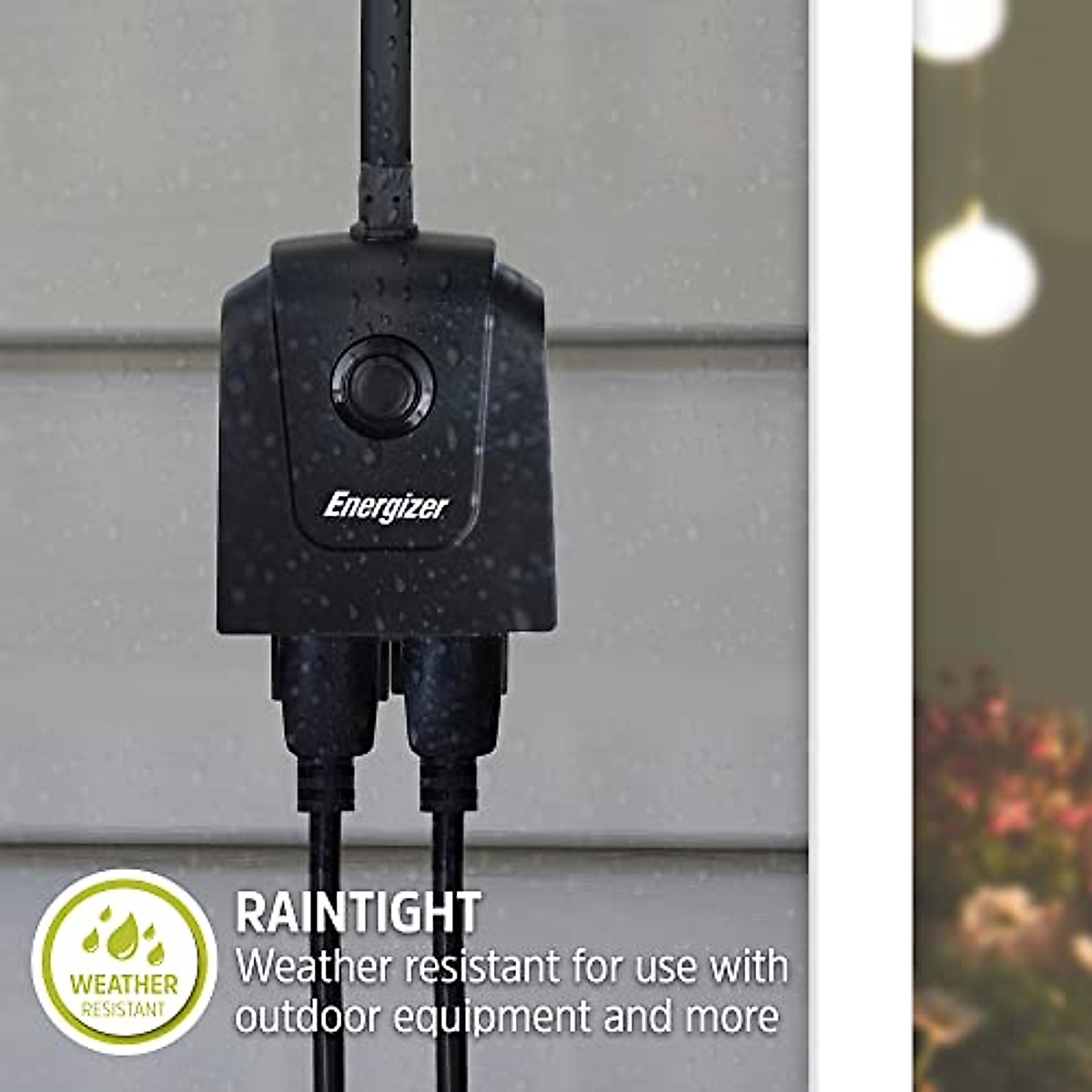 Energizer Smart Wi-Fi Outdoor Plug, Water-Resistant, 2 Individually Controlled Outdoors, Customizable Schedules/Remote Access with App, Compatible with Alexa, Siri, Google Assistant