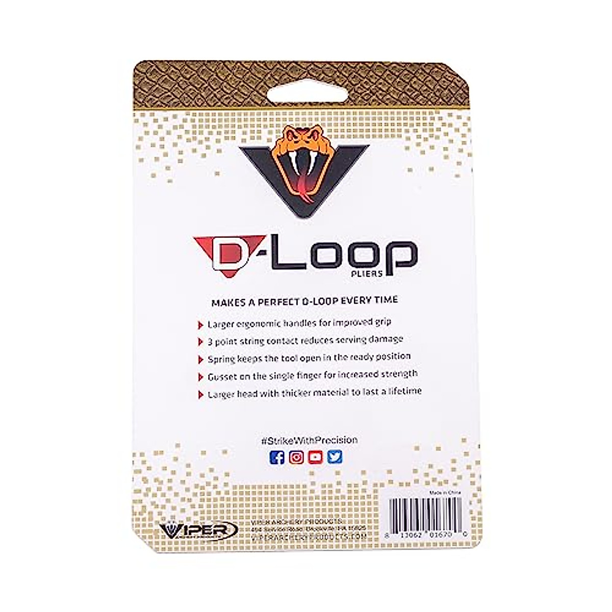 VIPER Archery D LOOP PLIERS. Allows You to easily and Securely Attach a D-Loop to a Compound Bow String