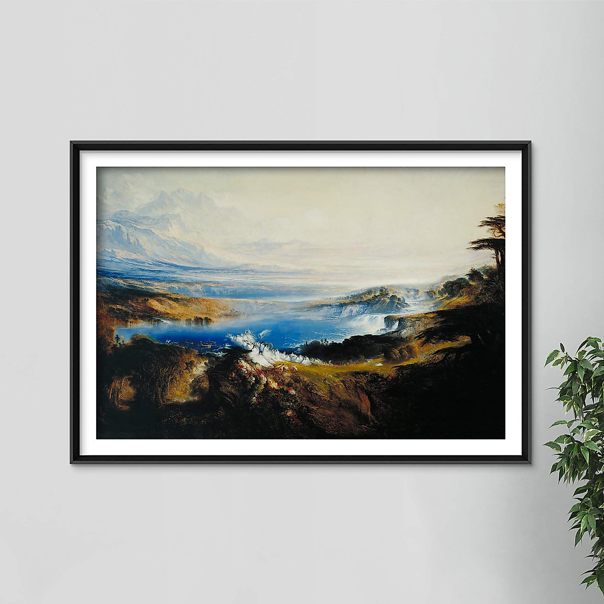 John Martin - The Plains of Heaven (1851) - Classic Painting Photo Poster Print Art Gift Home Wall Decor - Religious Nirvana God // Size: 24 x 16 Inches