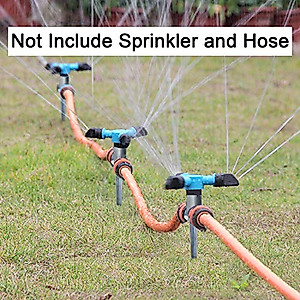 Twinkle Star 6 Pack 1/2 Inch Zinc Flow Thru Lawn Sprinkler Spike Base, Watering Sprinklers for Yard, Lawn and Grass Irrigation
