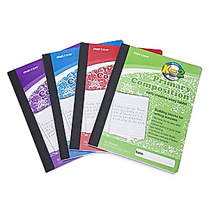 Mintra Primary Composition Notebook (Full Sheet) (4 Pack, Assorted)