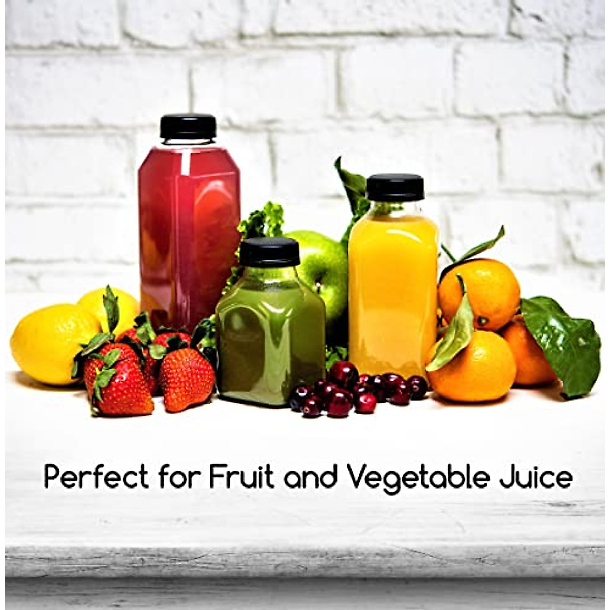 Green Direct 8 oz Clear Empty Plastic Bottles With Leak Proof Caps for Water, Juice, Milk, or Smoothie, Reusable, BPA Free Bulk Beverage Containers Pack of 20