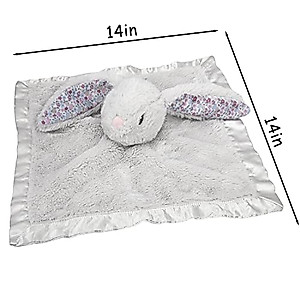 BEILIMU Bunny Baby Security Blanket Soft Plush Baby Snuggle Toy Lovely Stuffed Animals Easter Day Shower Gift for Boys, Girls, Newborn Infants, Grey 14 Inch
