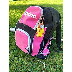 Daisy Lane Hand Sanitizer Holder for Backpack Kids Travel Size Baseball Softball Keychain (Softball, Pack of 6)