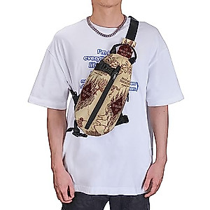 DRLAS Beige map Sling bag for Men Women Casual Crossbody Backpack Shoulder Bag Chest Bag Daypack for Outdoor Hiking Sports