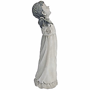 Design Toscano NG34012 Basking in God's Glory Little Girl Outdoor Garden Statue, Medium, Two Tone Stone
