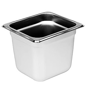 Tiger Chef 6-inch 1/6 Sixth Size Stainless Steel Anti-Jam Steam Table Pans 6-Pack