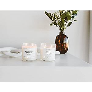 Calyan Wax Scented Candle, Redwood & Vanilla Candle for The Home Scented with Butterscotch, Soy Wax Aromatherapy Candle in Glass Jar with 37 Hour Burn Time, Non Toxic Scented Candles Gifts