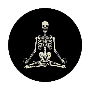 Meditating Skeleton Lotus Yoga Zen Balance Halloween Costume PopSockets Swappable PopGrip