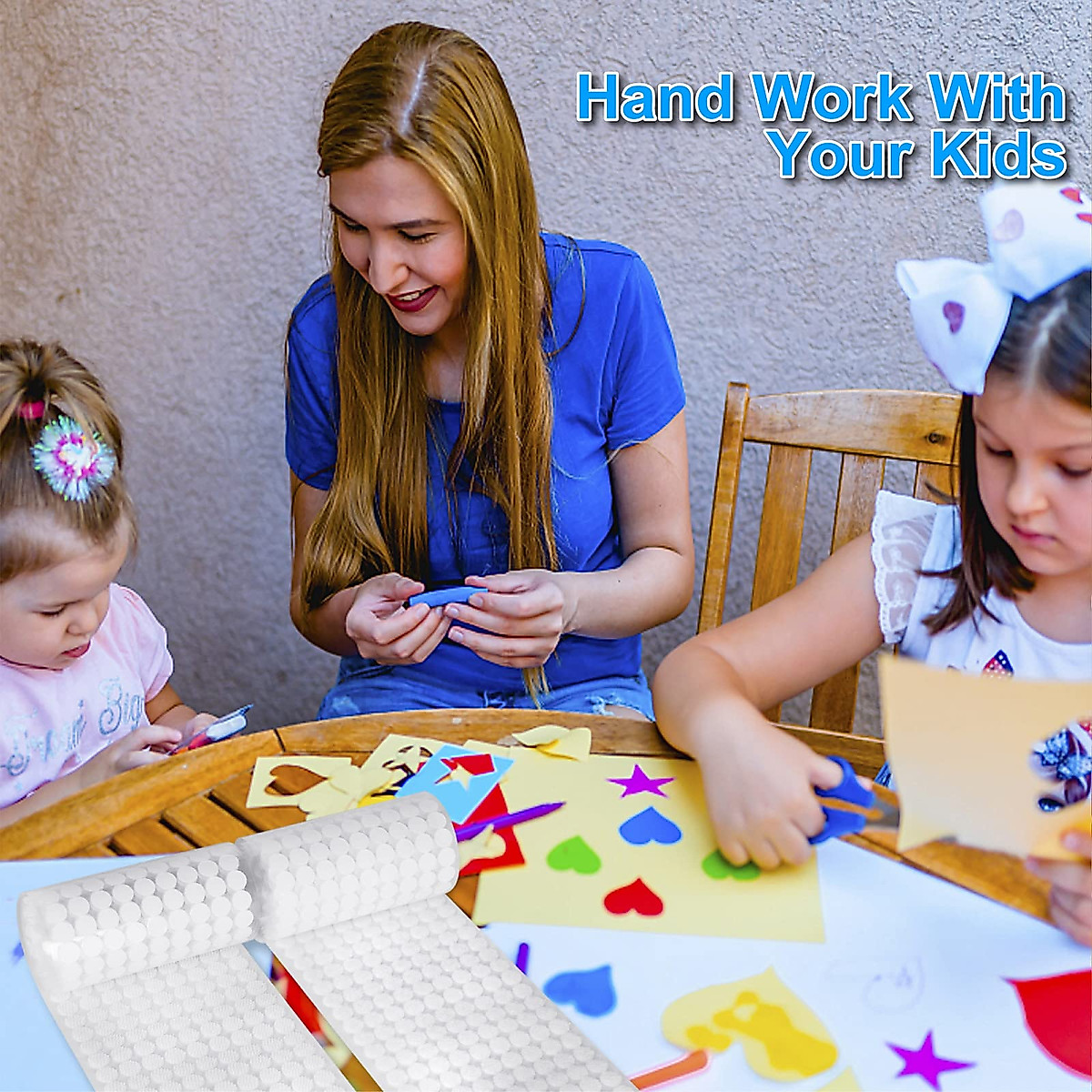 Self Adhesive Dots, Strong Adhesive 450 Pcs (225 Pairs) 0.59 inch Diameter Sticky Back Coins Nylon Coins, Hook Loop Dots with Waterproof Sticky Glue Coins Tapes, Suitable for Classroom, Office, Home