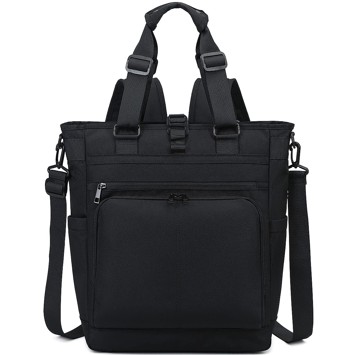 mygreen Laptop Backpack 15.6 Inch Stylish School Computer Backpack Messenger Tote Bag Water Repellent College Casual Daypack with Headphone Hole Travel Business Work Bag for Men Black