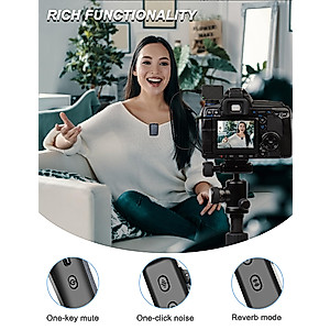 Alovon Wireless Microphone Comapatible with iPhone, Dual Mini Lavalier Lapel Mic 2.4G for Camera USB C Phone Video Recording, External Clip On Microphone for YouTube Interview Video Podcast Vlog