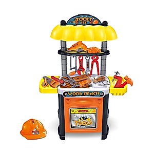 Kids Tool Bench, 32 Piece Toddler Workbench with Toddler Tool kit, Pretend Play Tool Set for Kids, Kids Workbench STEM Role Play Construction Toy Tool Bench, Indoor & Outdoor Set for Kids Ages 3+