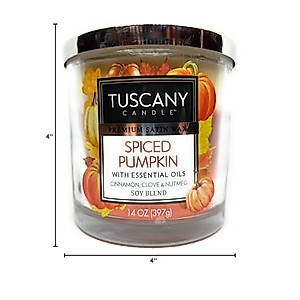 Tuscany Candle Premium Satin Wax Spiced Pumpkin 14 Ounce Jar Candle