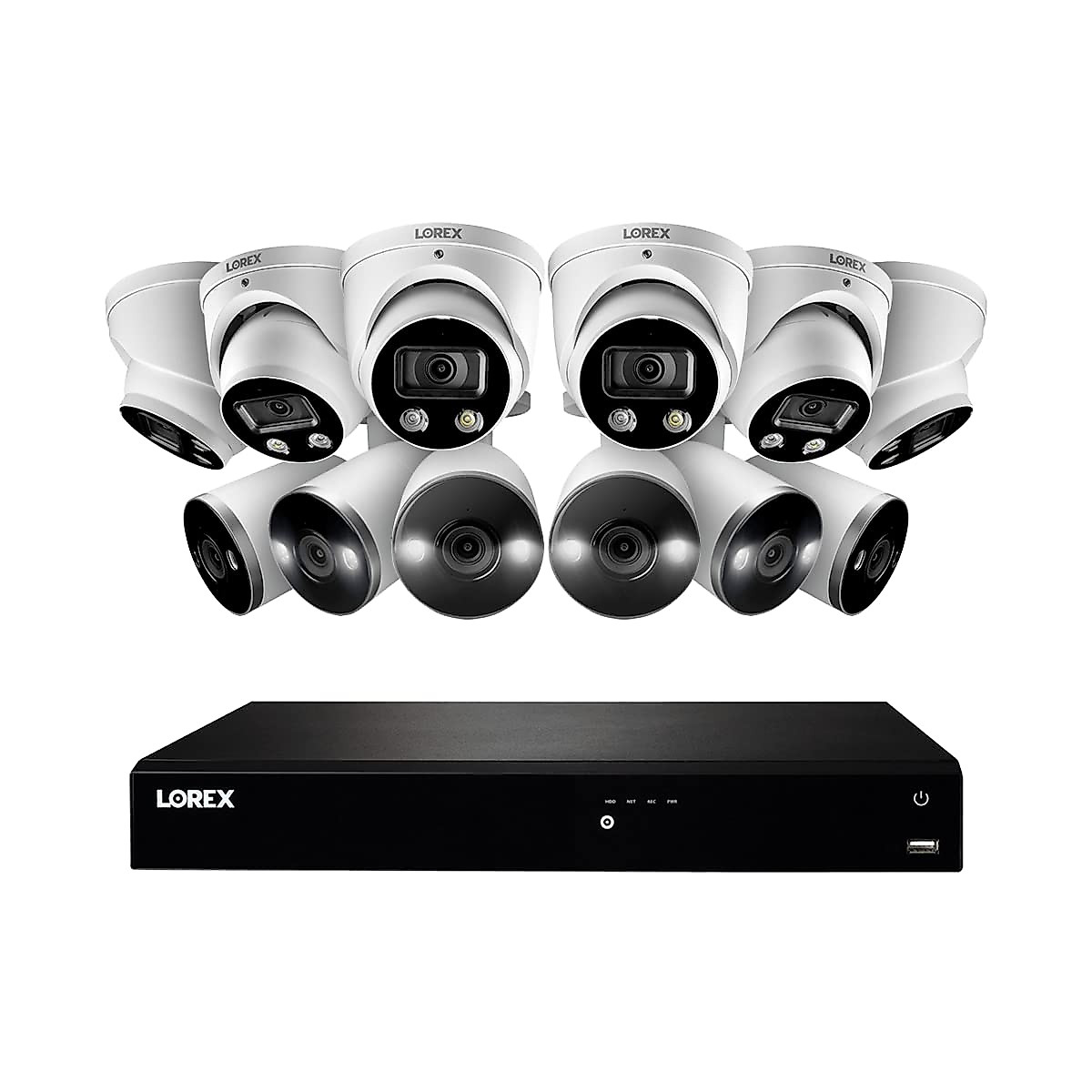 16-Channel 4K Fusion System with Bullet and Dome Smart Deterrence IP Cameras