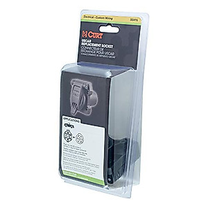 CURT 55416 Heavy-Duty Replacement Vehicle-Side RV Blade 7-Pin Connector, Factory Tow Package and USCAR Socket Required , Black