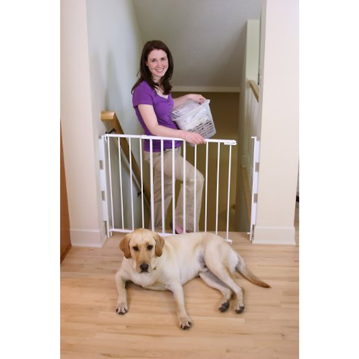 Regalo 2-in-1 Stairway and Hallway Wall Mounted Baby Gate, Bonus Kit, Includes Banister and Wall Mounting Kit